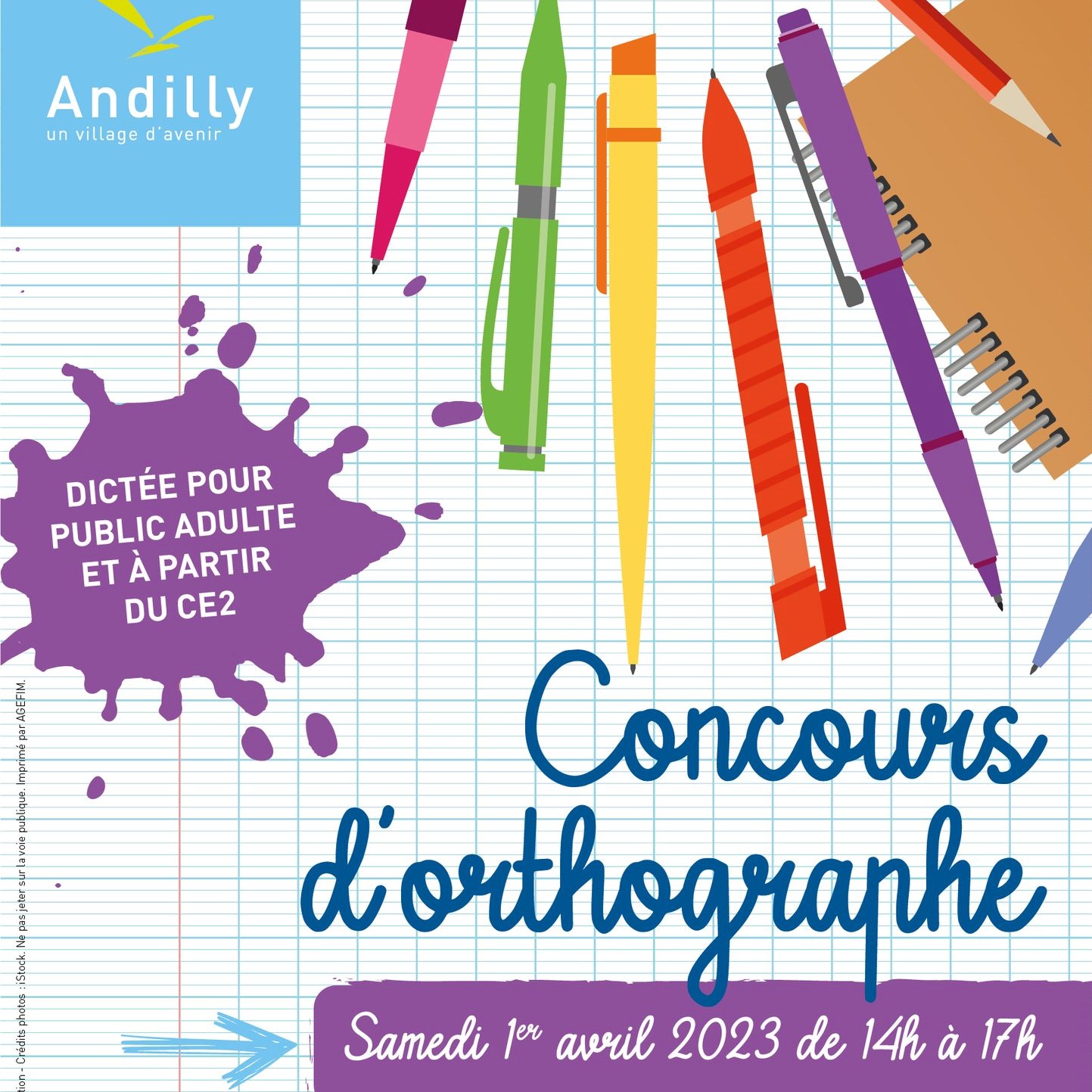 Concours d’orthographe à Andilly le 1er avril 2023