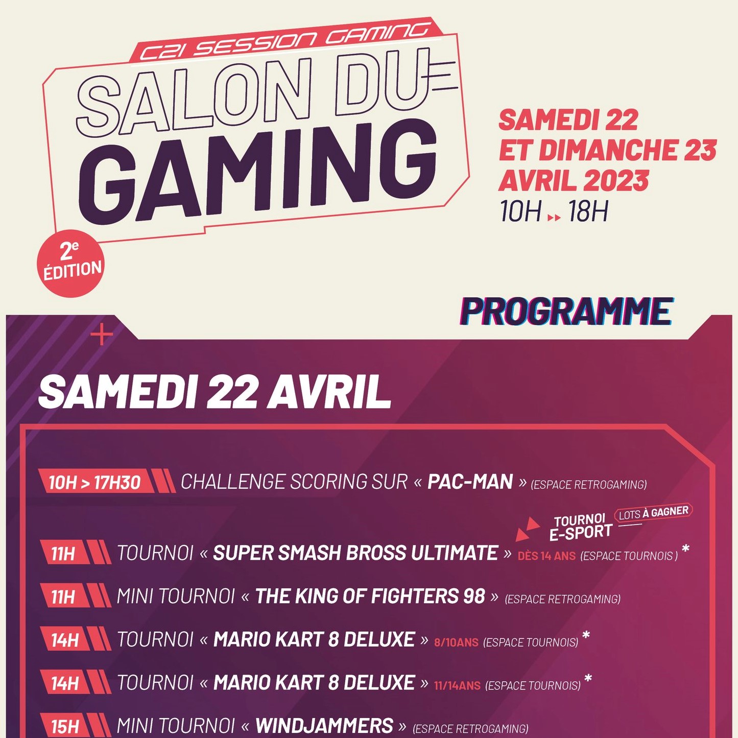 Stand du Salon Gaming 2023 - Deuil-la-Barre les 22 et 23 avril 2023